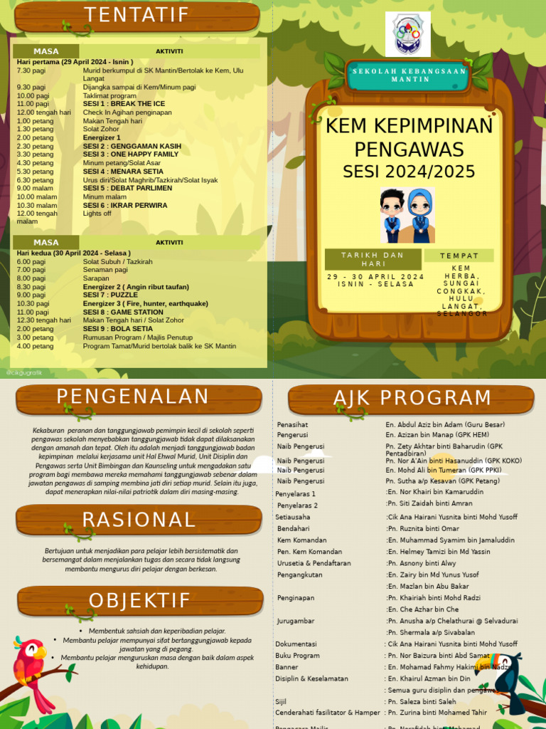 Kem Kepimpinan Pengawas SKM - Buku Program | PDF