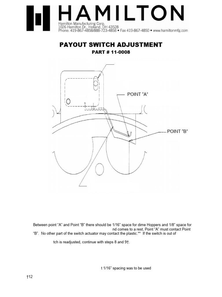 HSH Hopper Payout Switch Adjustment | PDF