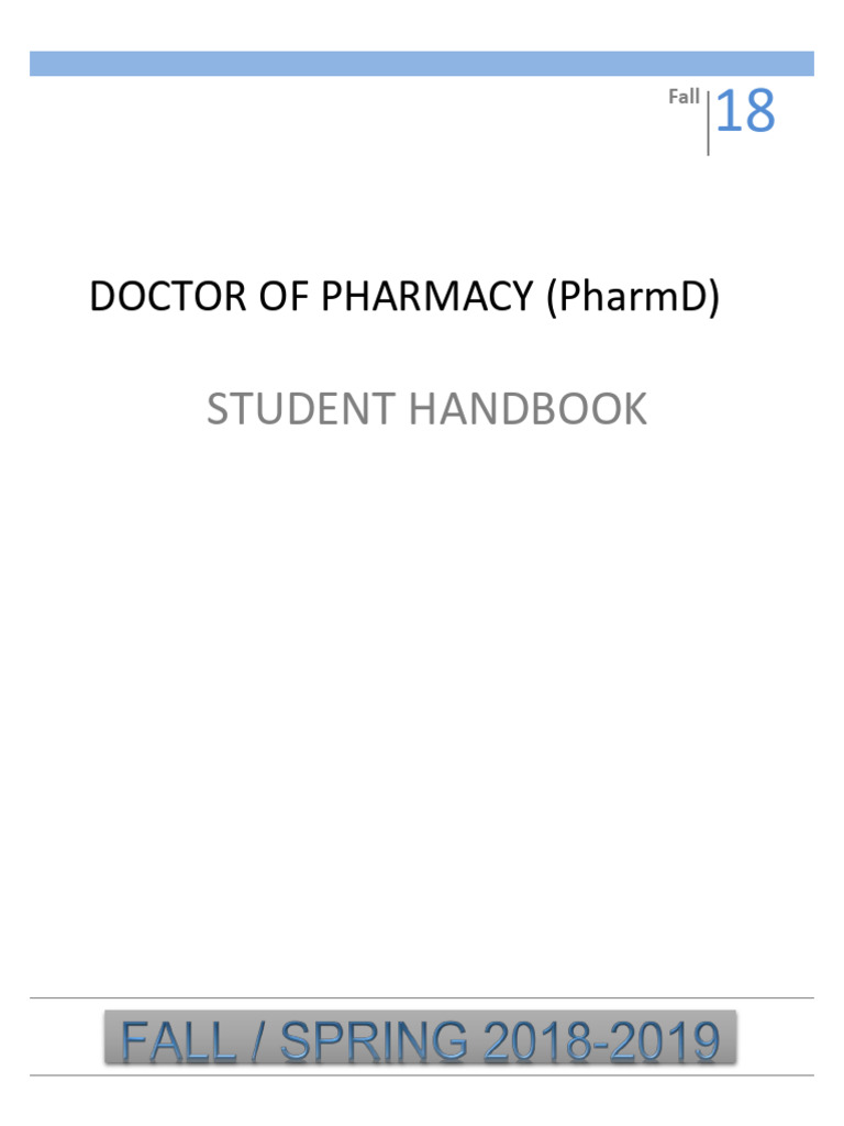 LIU Pharmacy Student Handbook 2018 | PDF | Pharmacist | Pharmacy