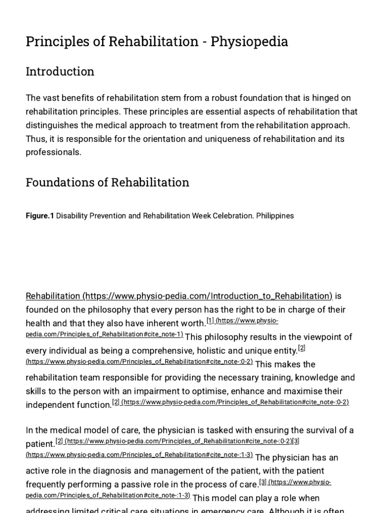 Principles of Rehabilitation - Physiopedia | PDF | Physical Therapy ...