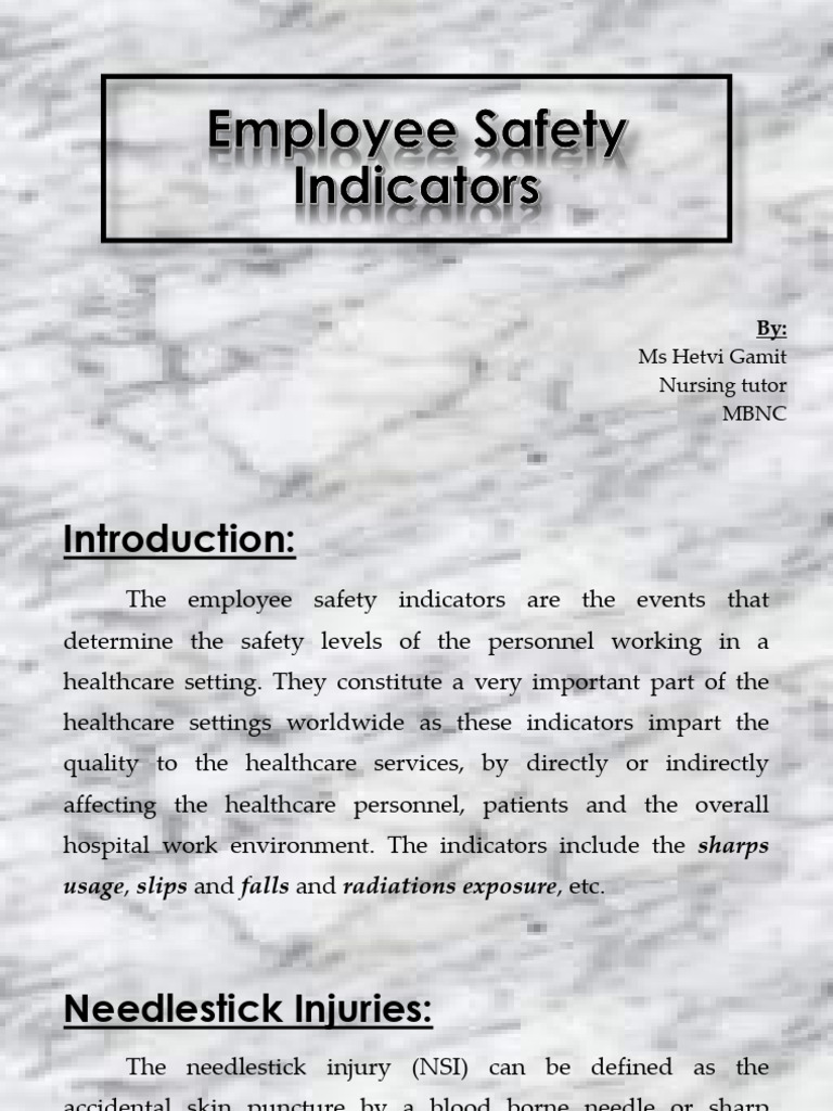 Employee Safety Indicators in Healthcare | PDF | Occupational Safety ...