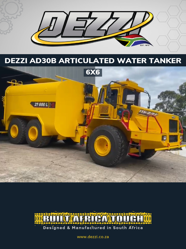 Dezzi AD30B Articulated Water Tanker | PDF | Axle | Brake