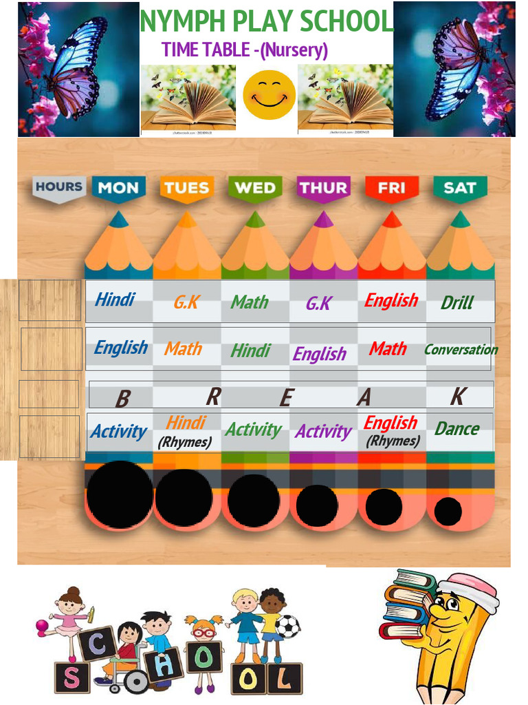 Time Table For Class - Nursery | PDF