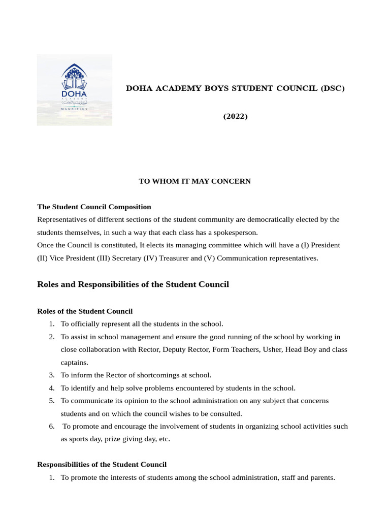 Student Council Constitution | PDF | Government