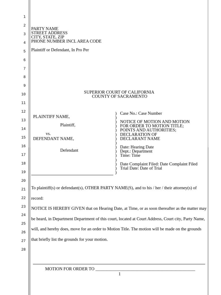 Sbs Motions in Civil Cases Motion | PDF | Separation Of Powers | Legal Procedure