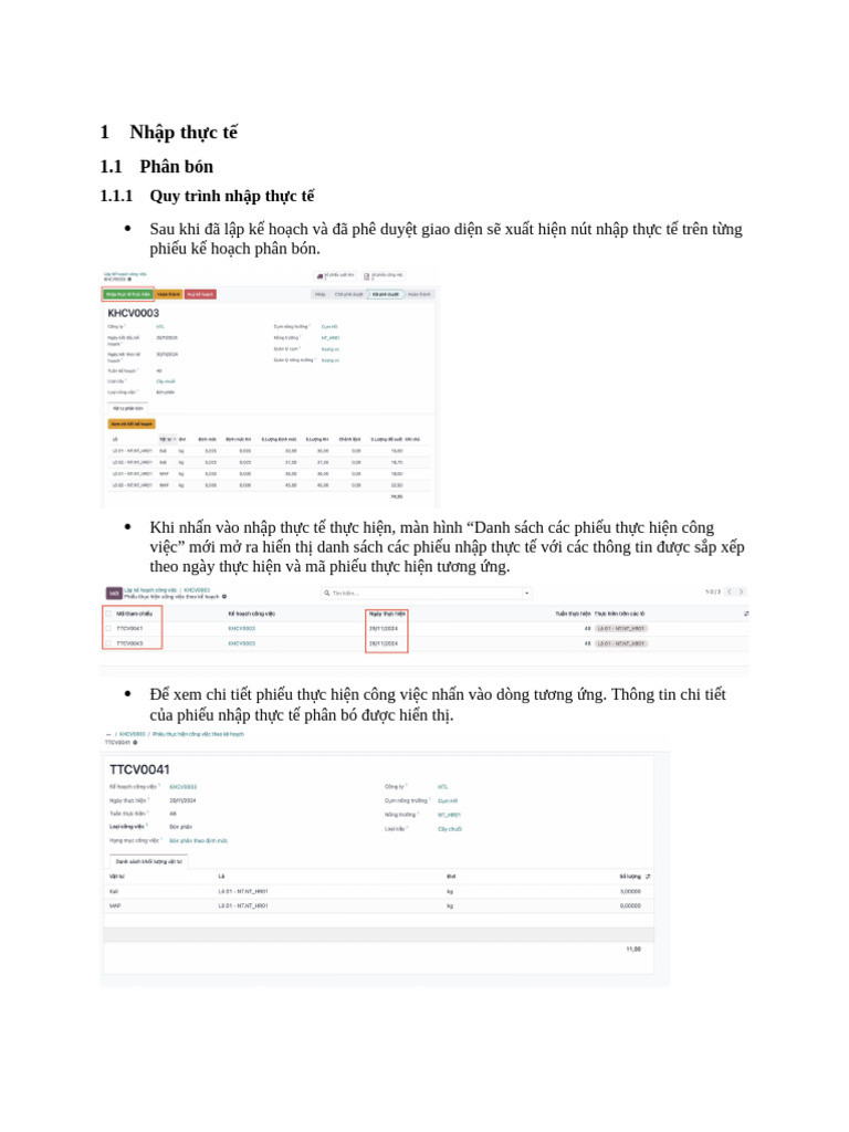 Quy Trinh Nhap Thuc Te CV | PDF