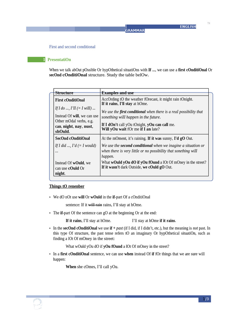 Grammar + activity First and 2nd conditional | PDF | Linguistic Morphology | Grammar