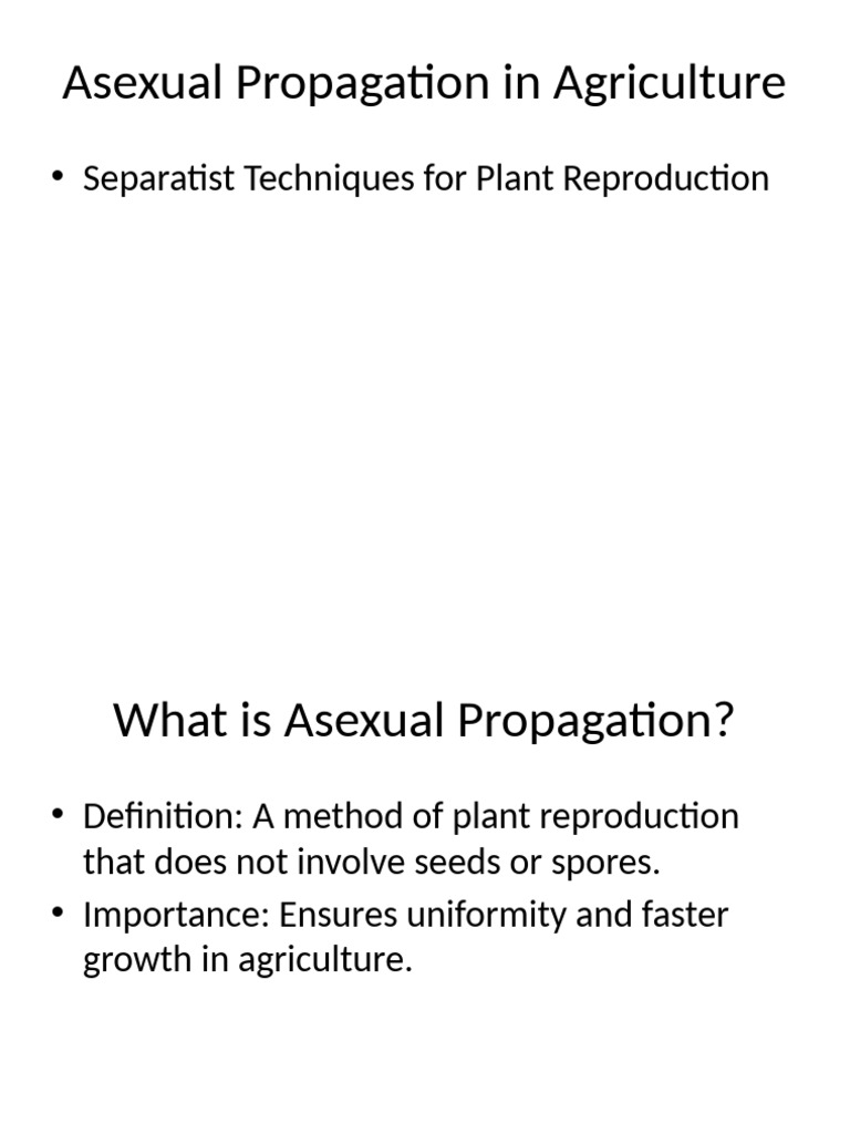 Asexual Propagation Agriculture | PDF