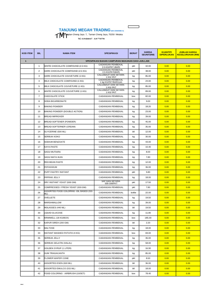 Master Copy Quotation Os25 WSMB | PDF | Foods