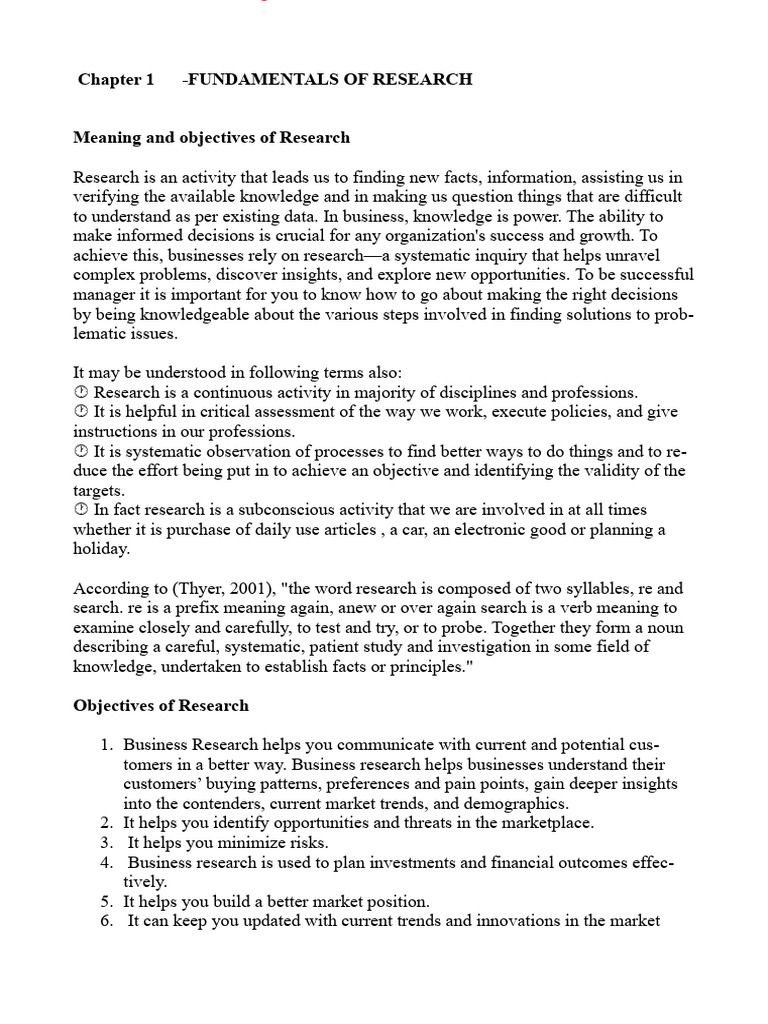 Unit 1 FUNDAMENTALS OF RESEARCH | PDF | Data | Market (Economics)