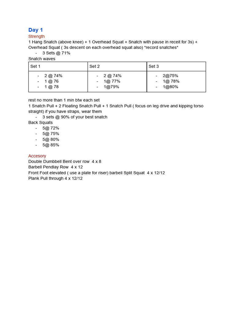 Strength Cycle Week 3 | PDF | Physical Fitness | Physical Exercise