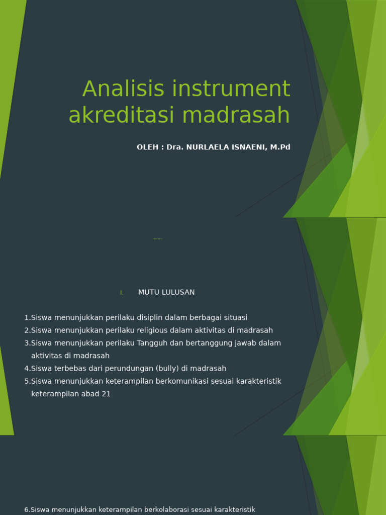 Analisis Instrument Akreditasi Madrasah | PDF