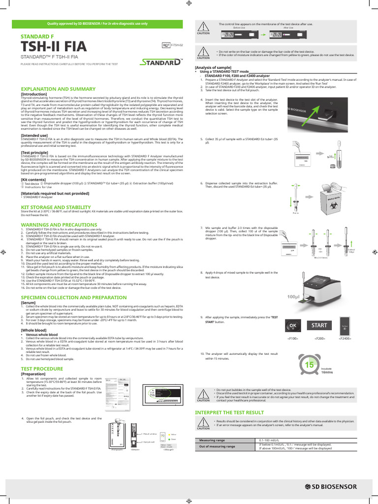 TSH-II IFU | PDF | Thyroid Stimulating Hormone | Thyroid