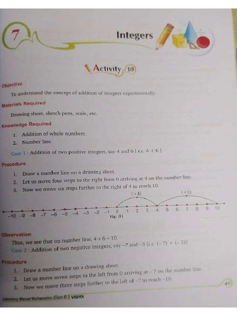 Integers - Lab Manual Activity | PDF