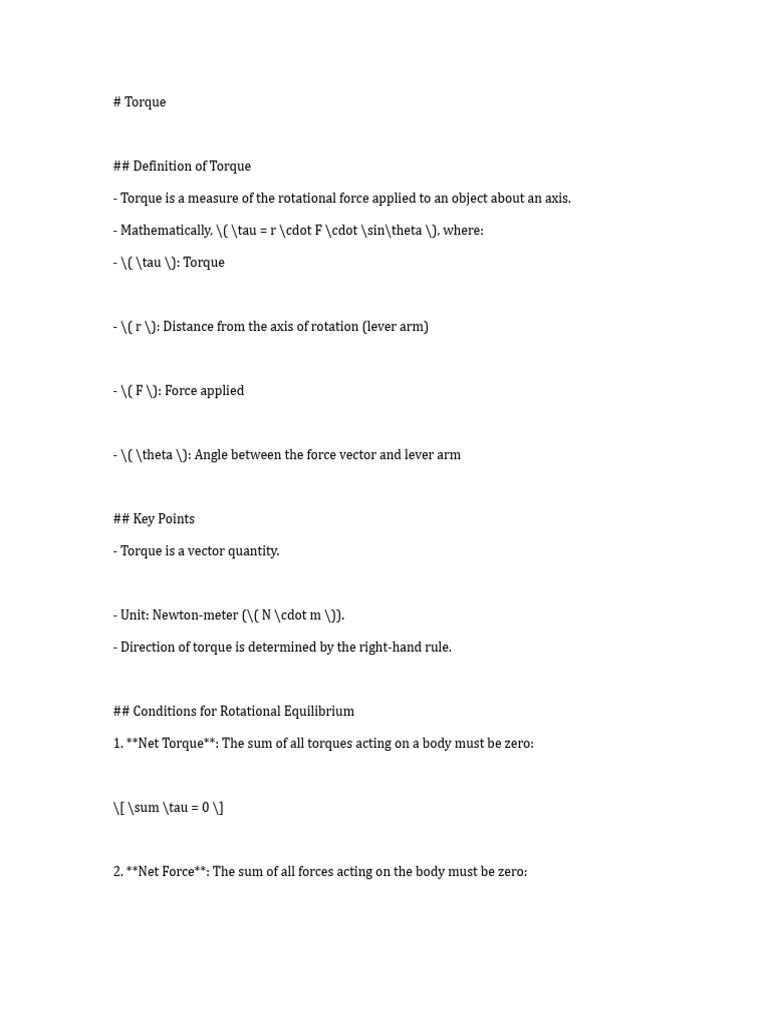Torque | PDF