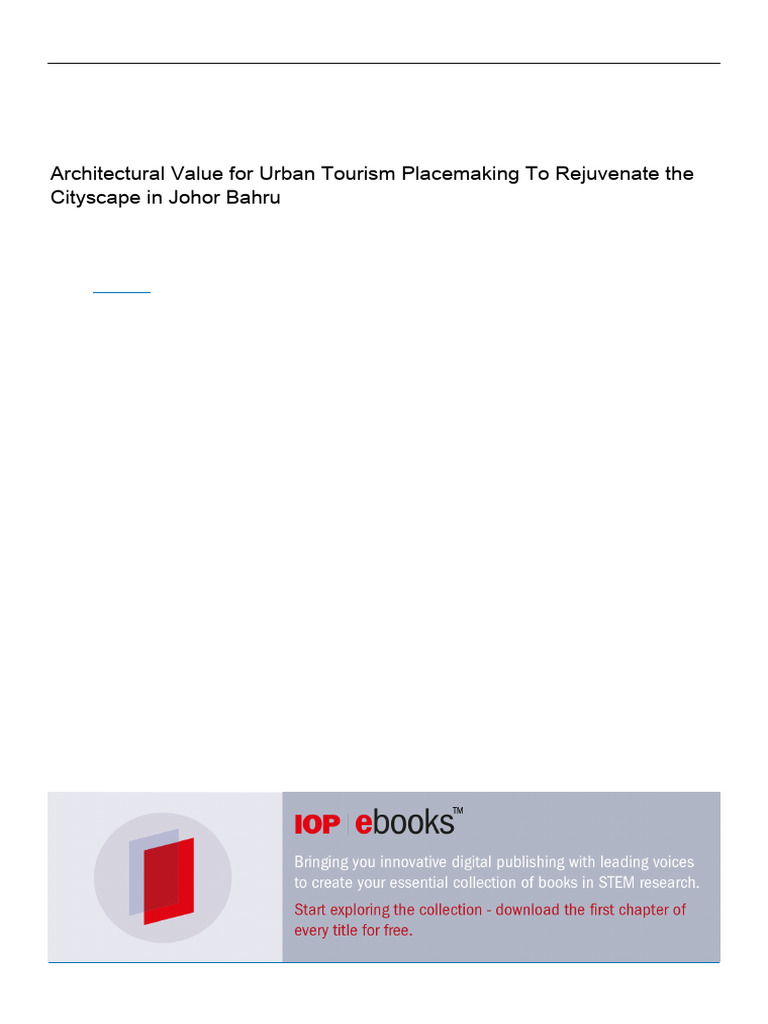 Architectural Value For Urban Tourism Placemaking | PDF | Tourism