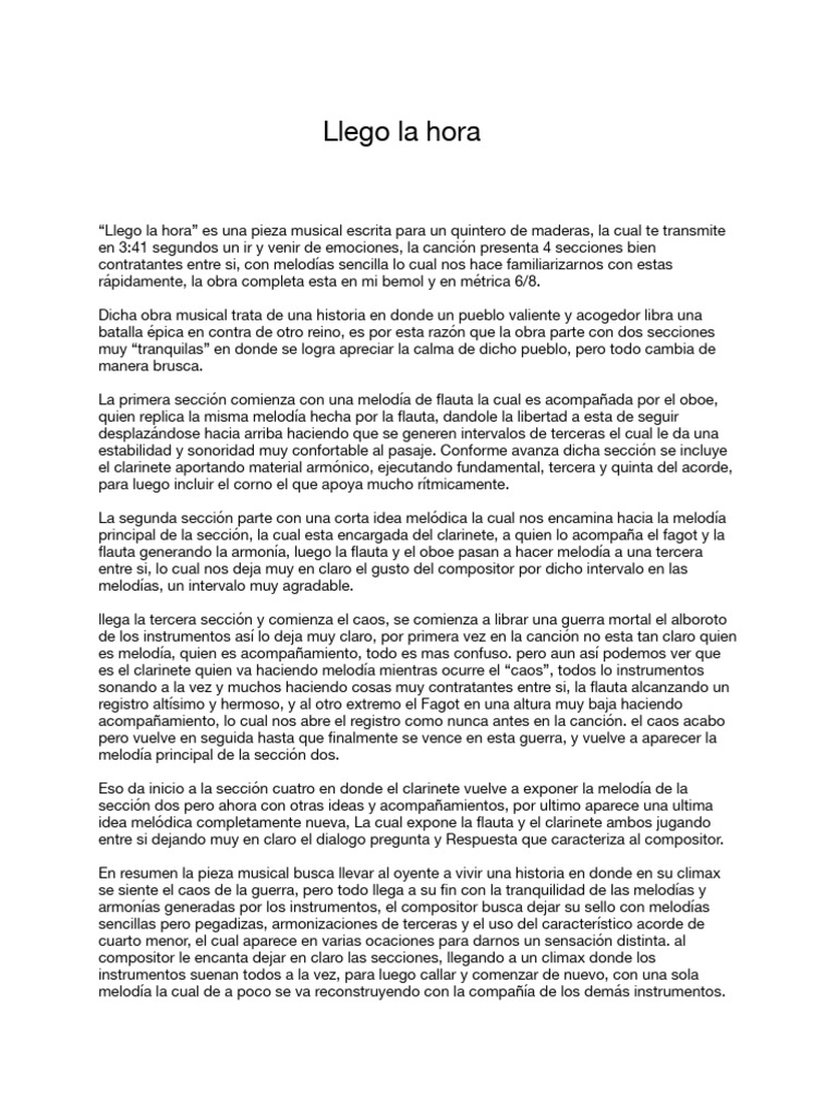 EX3 Texto | PDF | Clarinete | Melodía