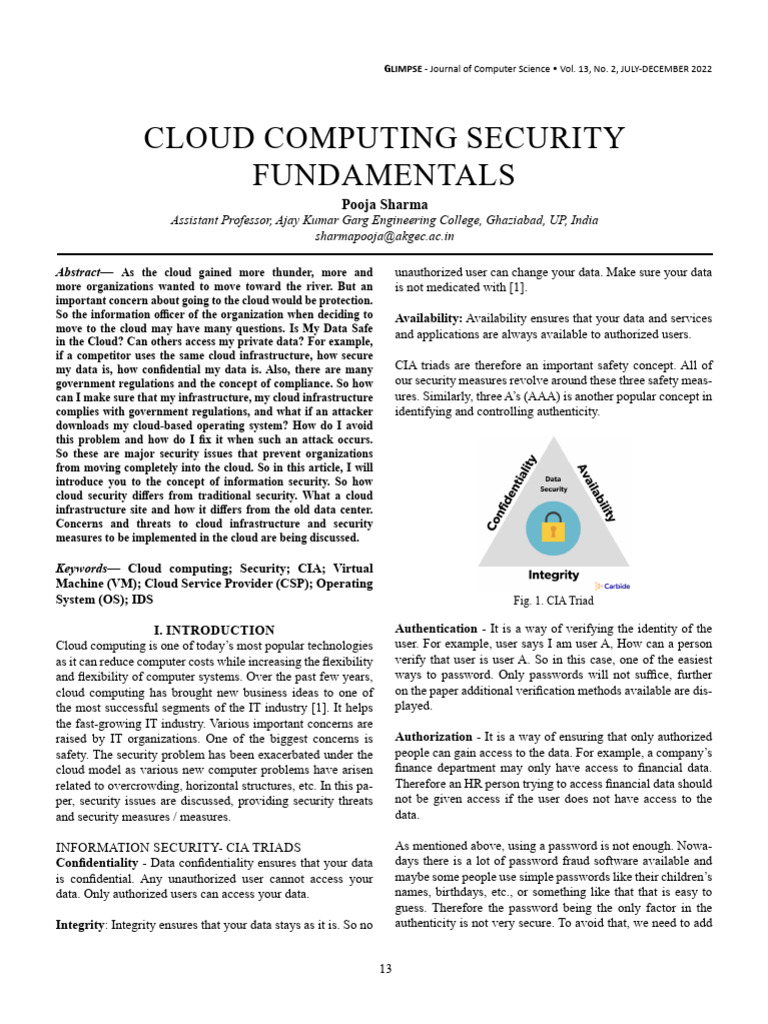 Cloud-Security Fundamentals | PDF | Cloud Computing | Security