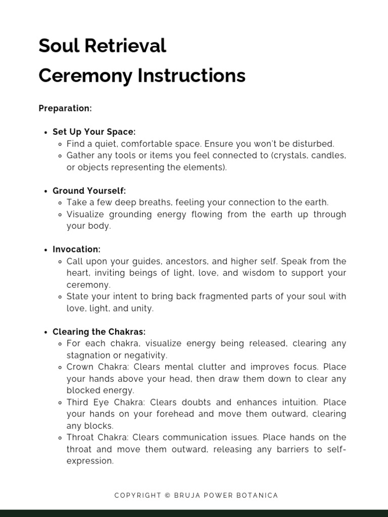 Soul Retrieval Ceremony Instructions | PDF | Chakra