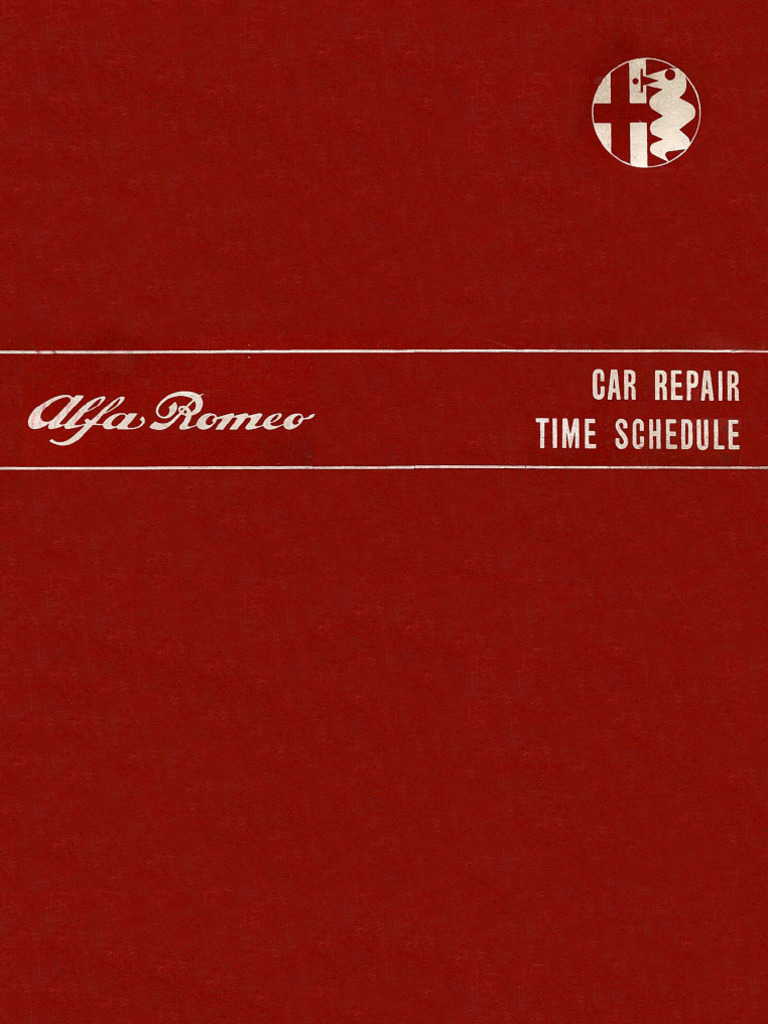 Car Repair Time Schedule | PDF