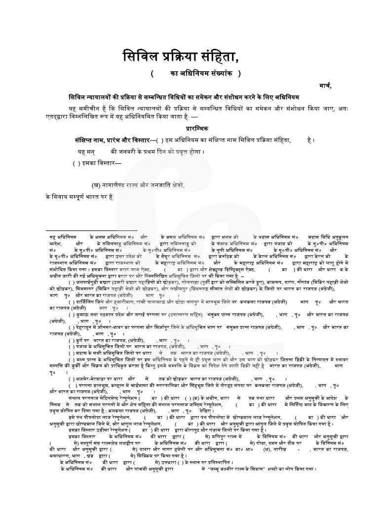 CPC, 1908 - Hindi | PDF