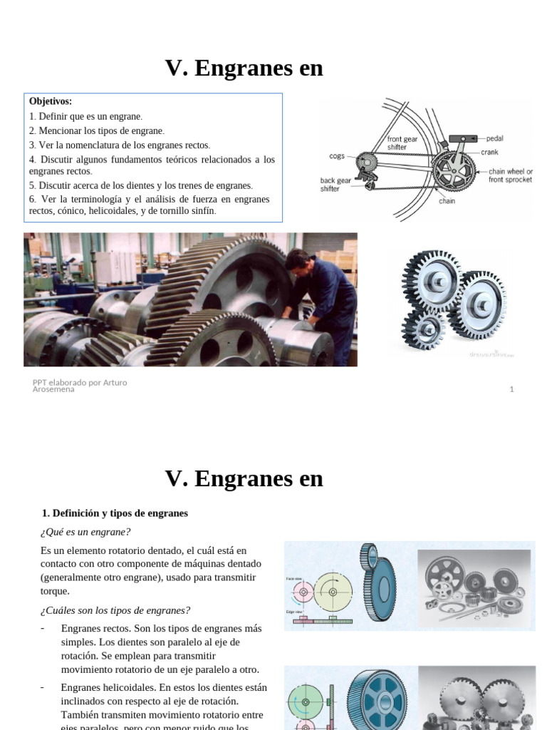 Clase 5 Engranes En General 0 Pdf Engranaje Velocidad