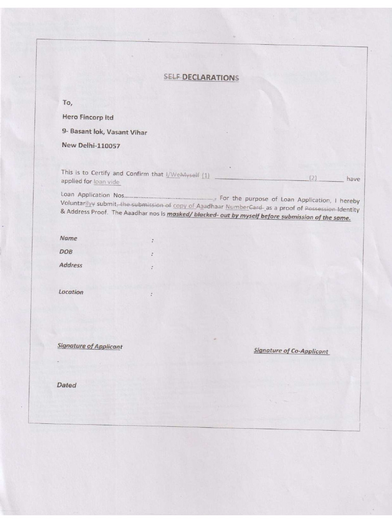 hero self diclaration | PDF