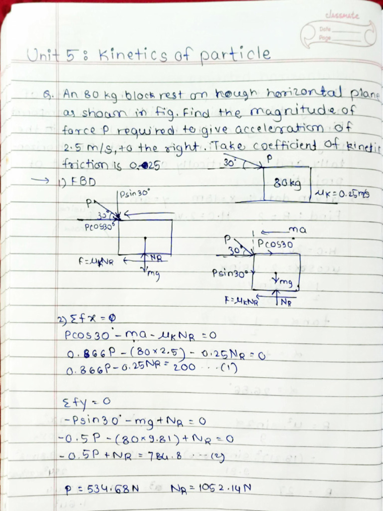 Mechanics Unit 5 Notes | PDF