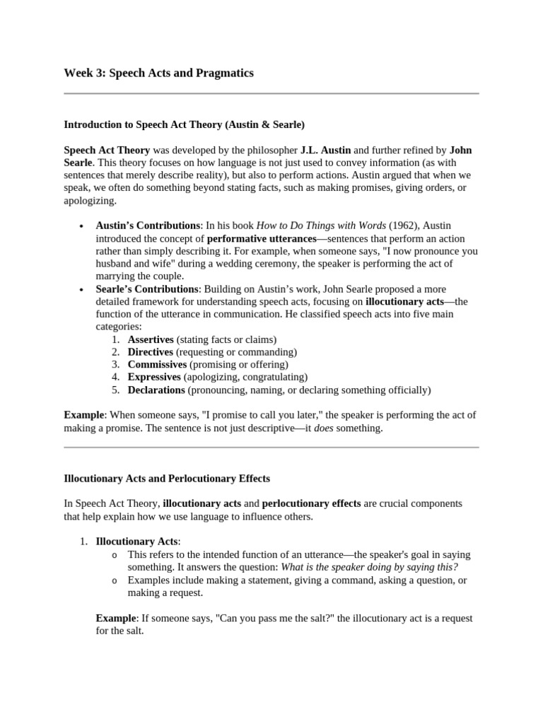 Discourse Analysis-Speech Acts and Pragmatics | PDF | Cognition | Cognitive Science