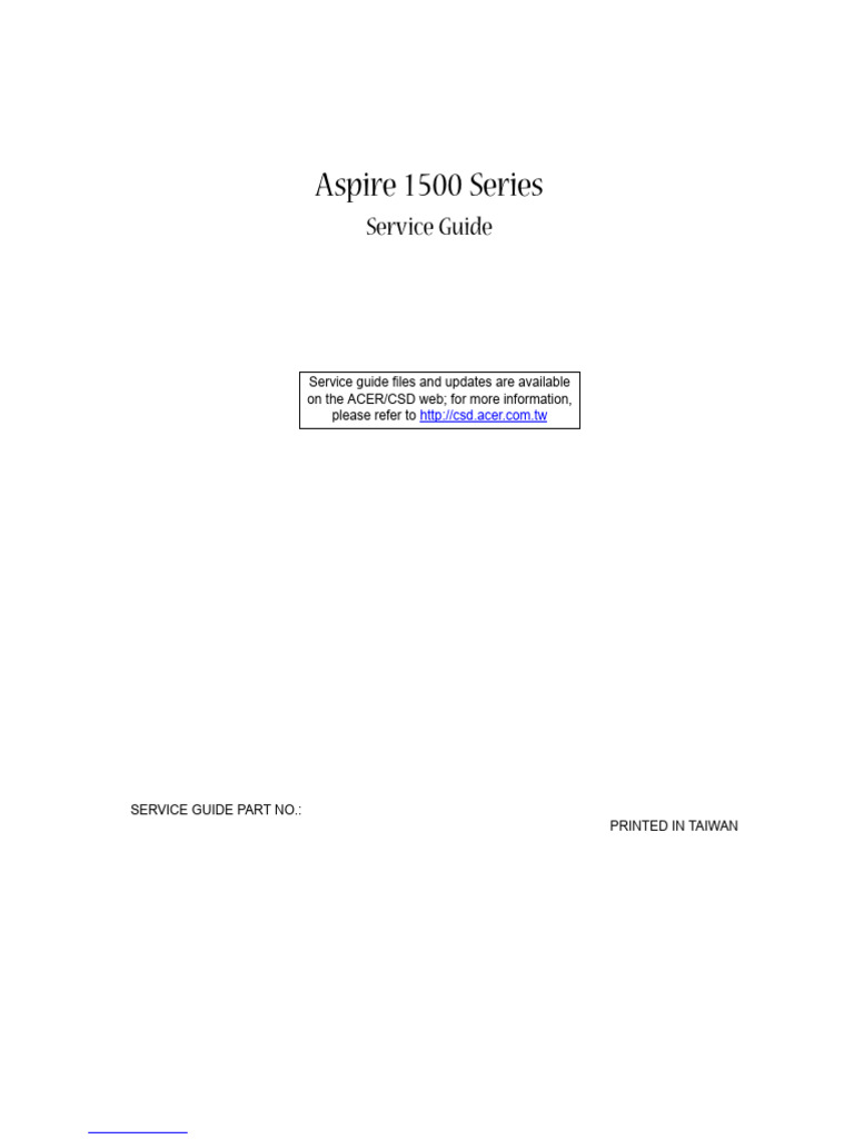 aspire_1500 | PDF | Computing | Computer Hardware