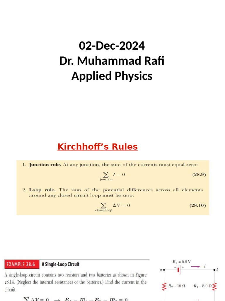 Lec18(Applied physics) 02-Dec-24 | PDF