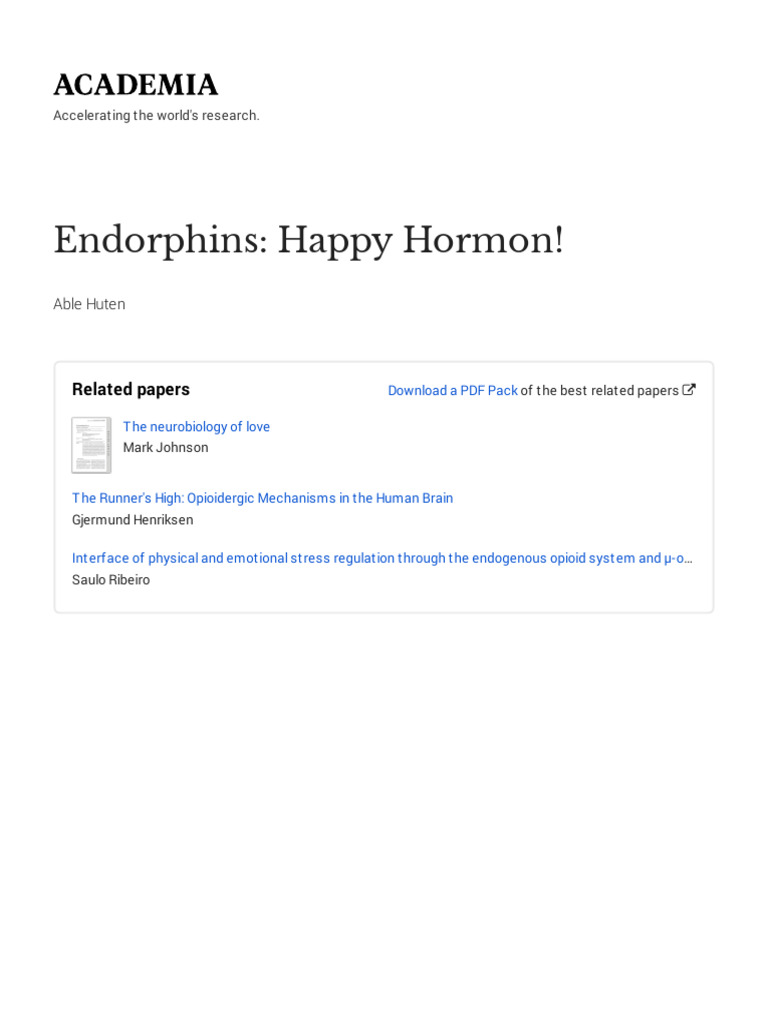 Endorphins Happy Hormone With Cover Page v2 | PDF