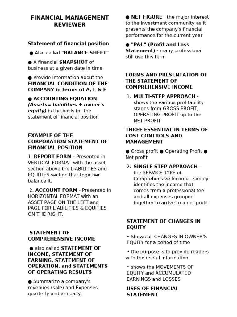Financial Management Reviewer | PDF | Equity (Finance) | Dividend