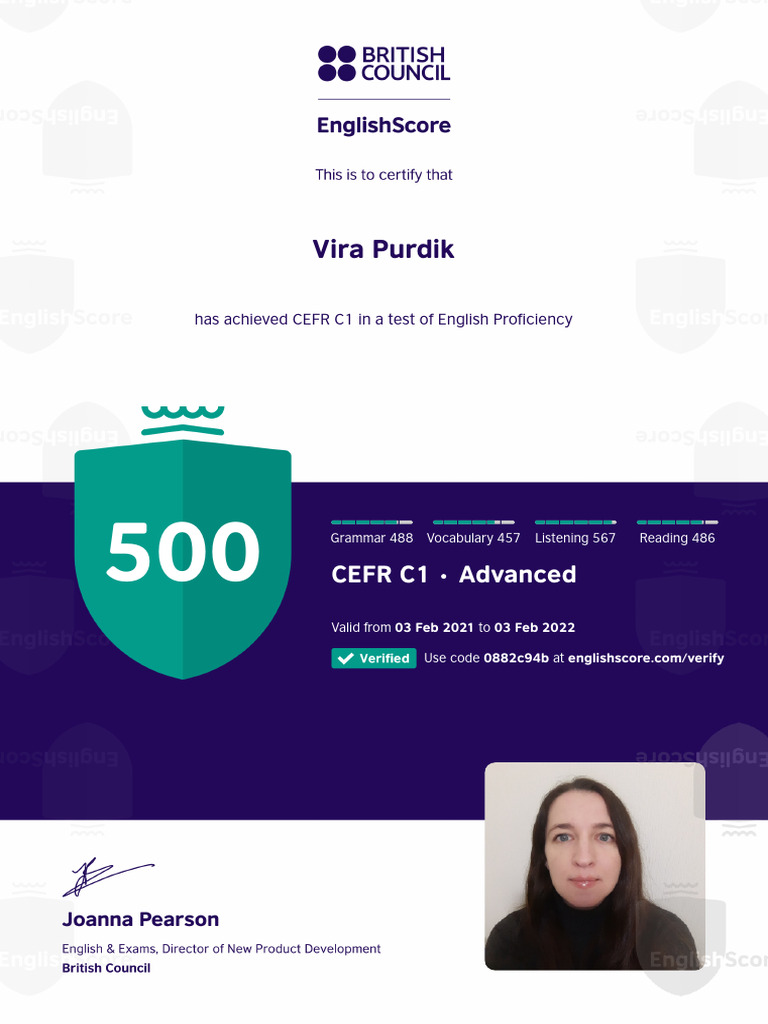 englishscore_certificate_ViraPurdik | PDF