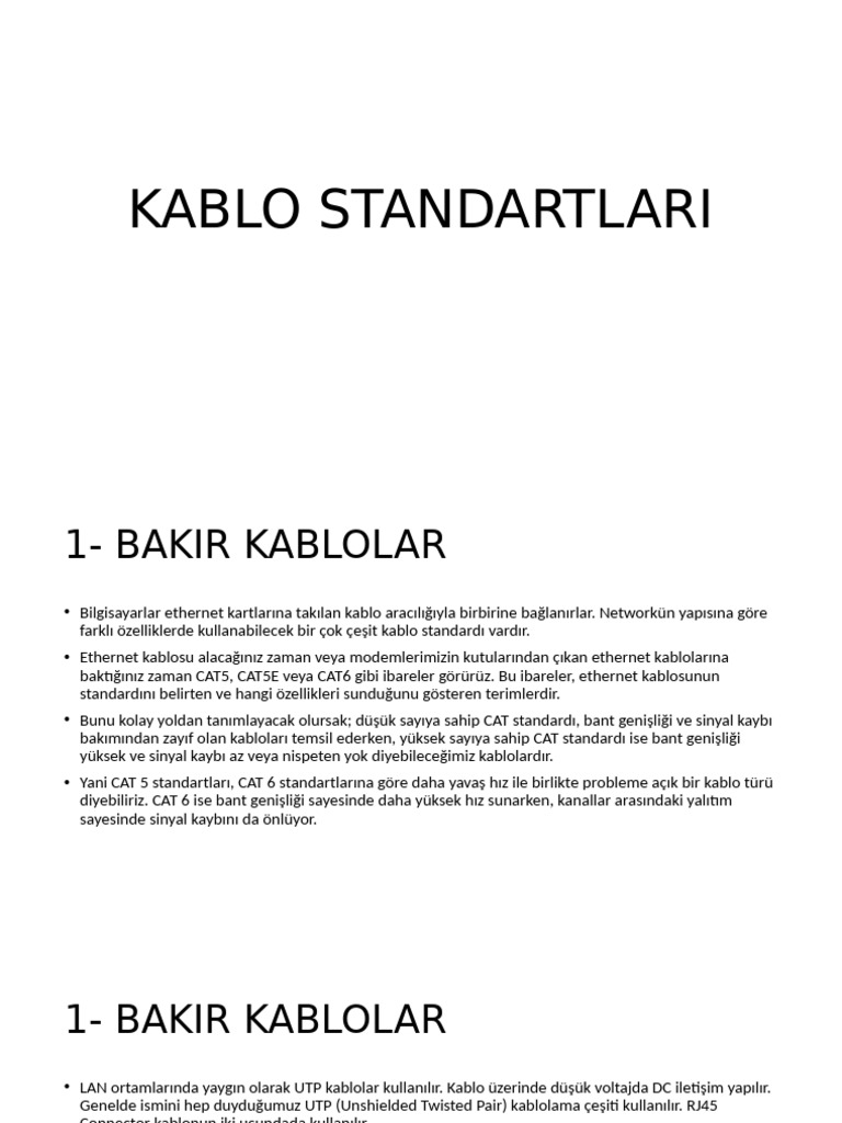 4 - Kablo Standartları | PDF