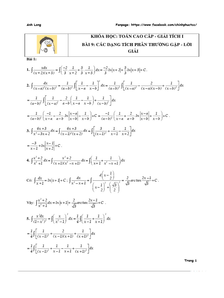 Cac Dang Tich Phan 75928 | PDF