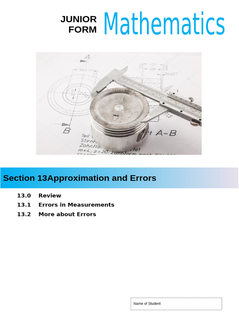 JMATH-13N (Errors in Measurement) | PDF | Significant Figures | Rounding