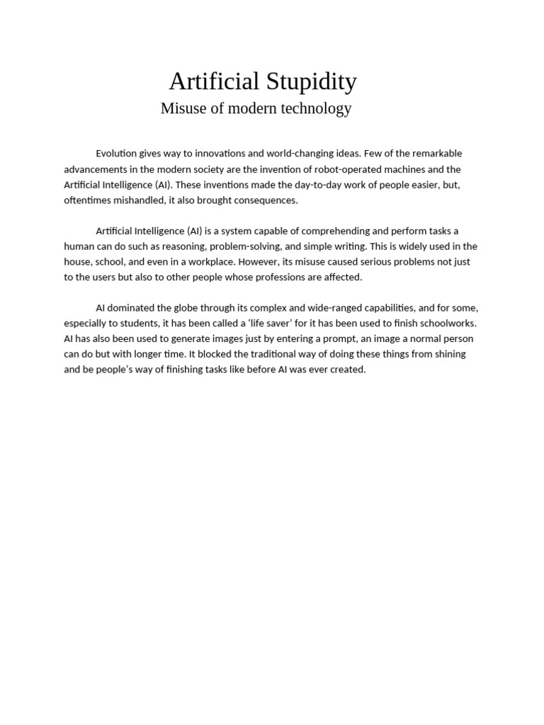 Misuse of AI Technology Explained | PDF
