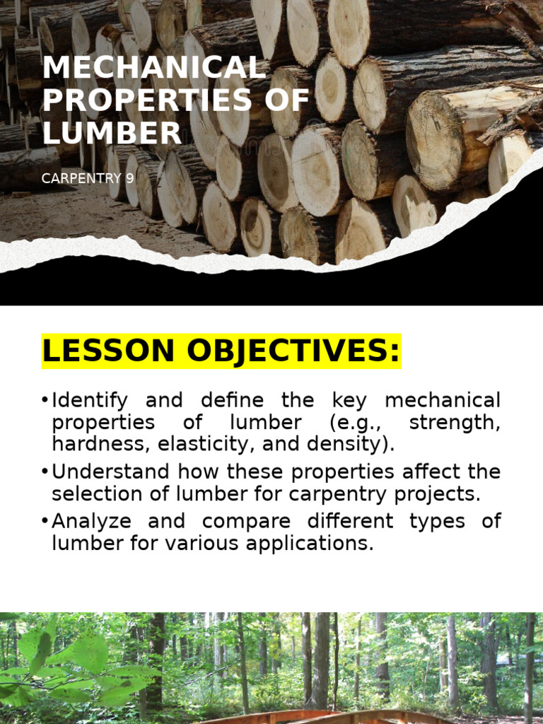 Mechanical Properties of Lumber | PDF | Bending | Strength Of Materials