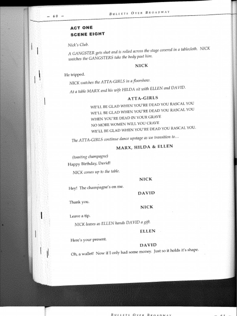 Bullets Over Broadway The Musical - Part-8 | PDF