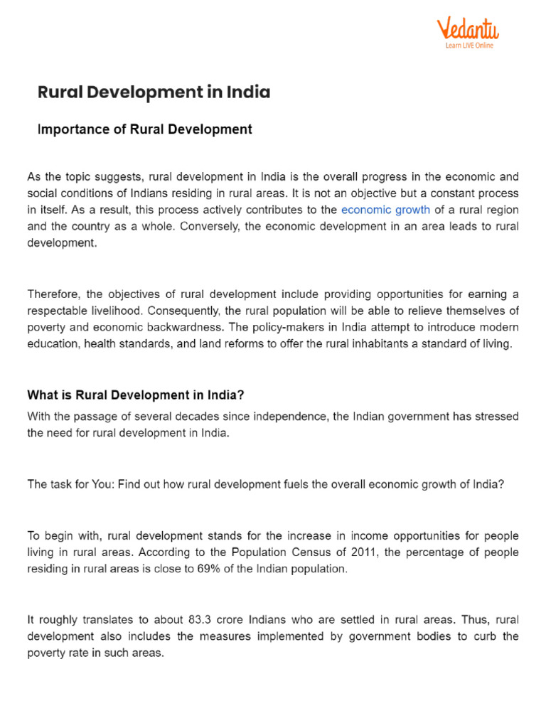 Rural Development in India | PDF