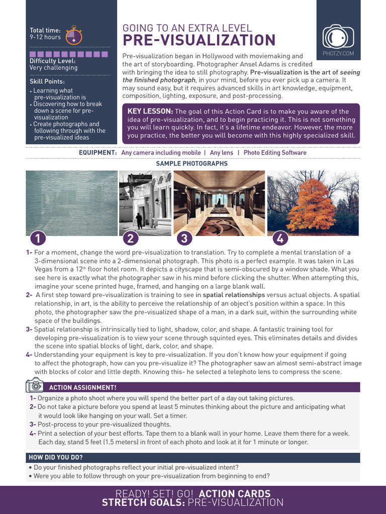ActionCards Pre Visualization | PDF | Photograph | Camera