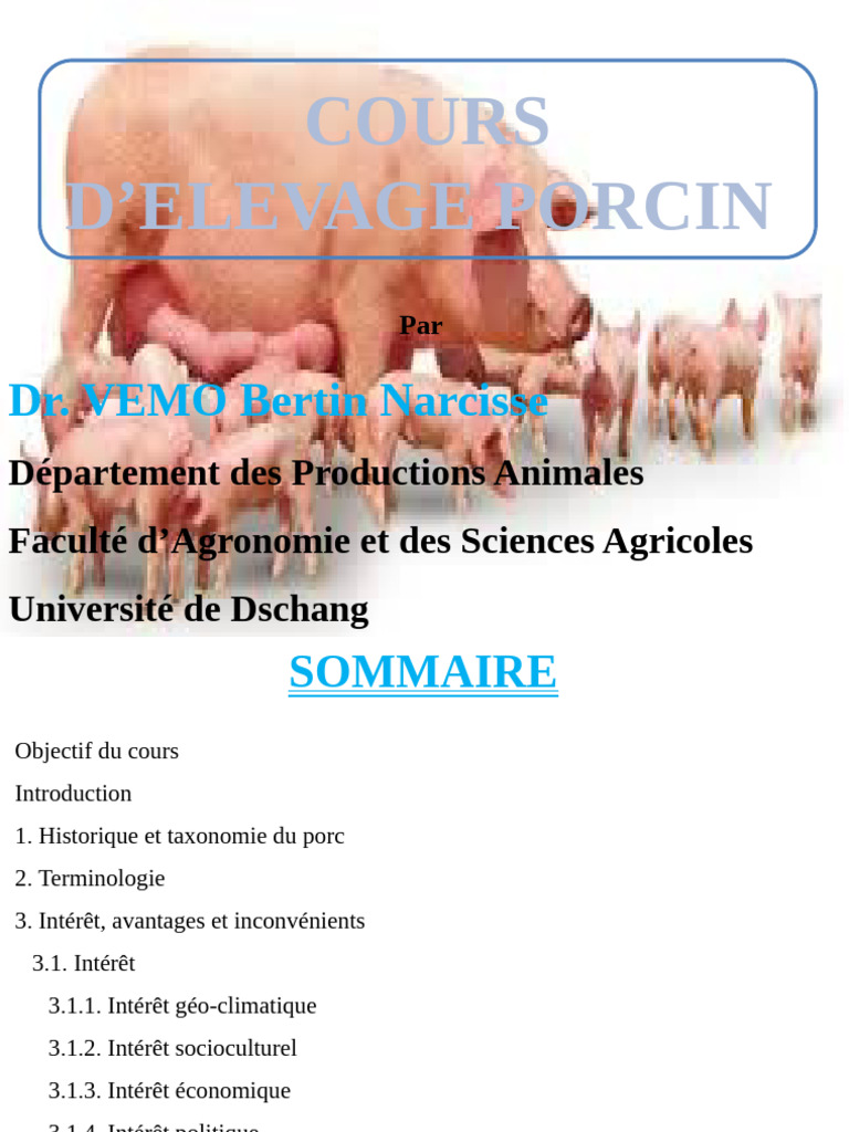 Elevage Porc | PDF | Cochon | Infection