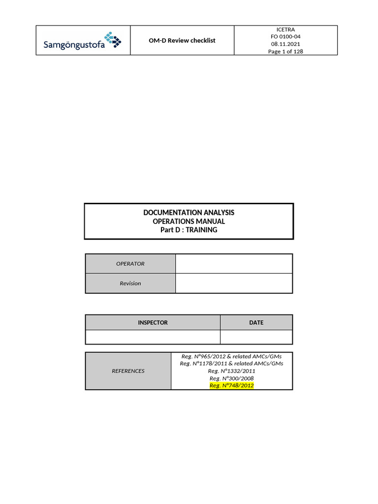 FO 0100-04 OM-D Review | PDF | Instrument Flight Rules | Aviation