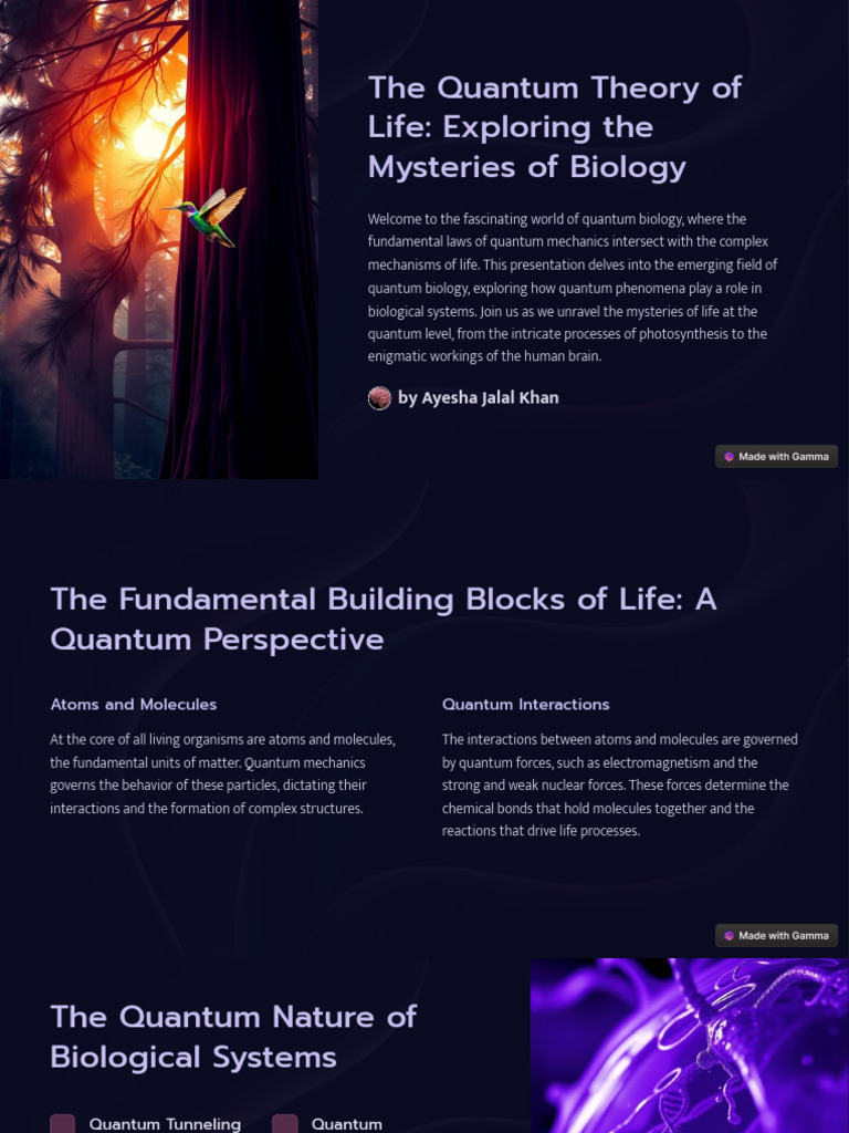 Quantum Biology: Life's Hidden Mechanics | PDF | Quantum Mechanics ...