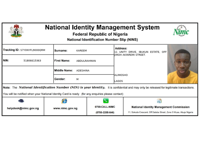 Nin Slip KAREEM ABDULRAHMAN Xpressverify 1698753605 | PDF