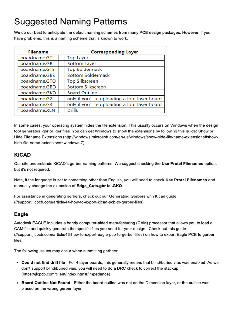 Suggested Naming Patterns - JLCPCB_ Help & Support | PDF