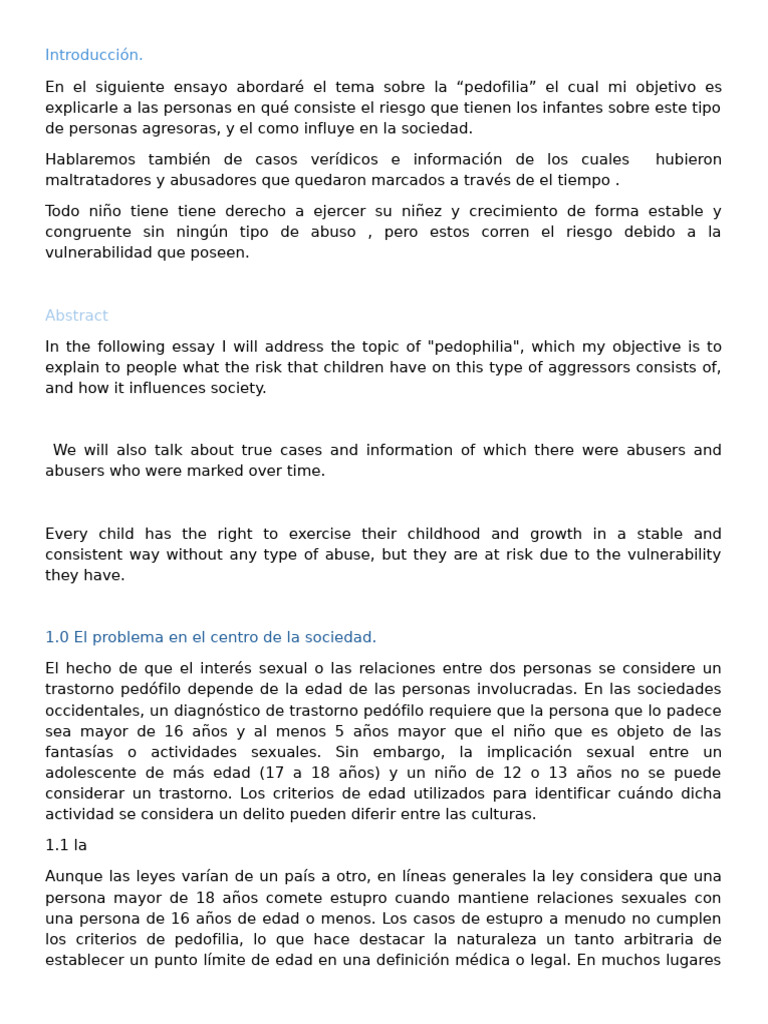Pedo Filia | PDF | Pedofilia | Abuso Sexual Infantil