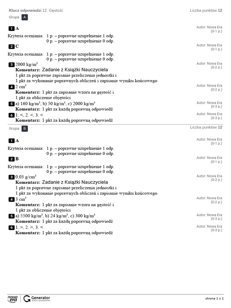 Ge Ęstos Üc Ü Klucz Odpowiedzi | PDF