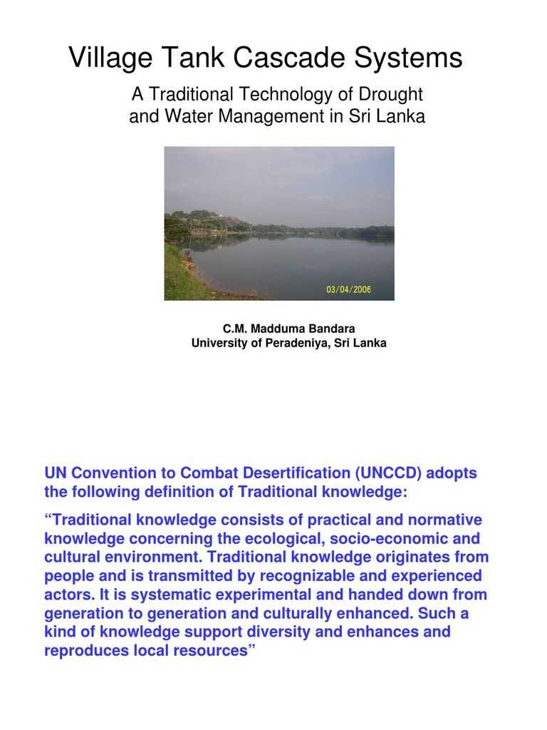 Village Tank Cascade Systems: A Traditional Technology of Drought and ...